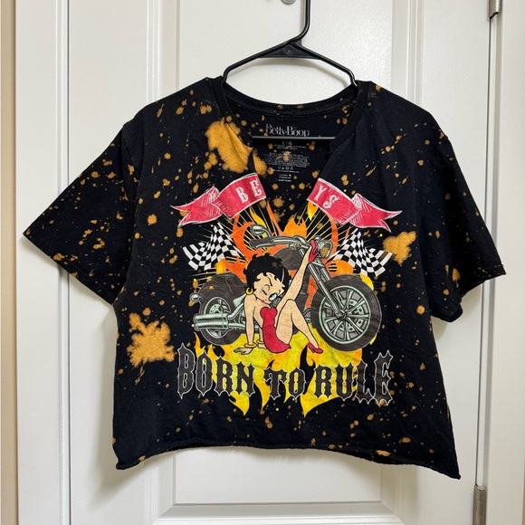 Betty Boop | Tops | Vintage Betty Boop Black And Orange Tshirt | Poshmark